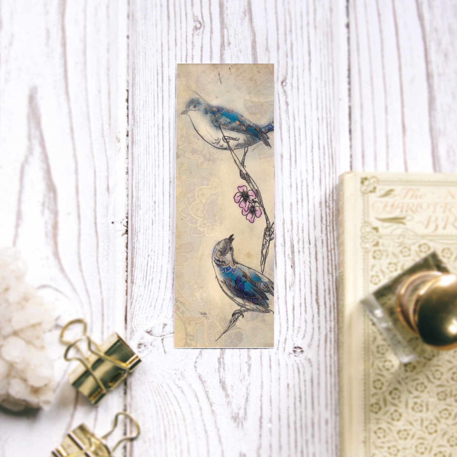 Vintage Birds Bookmark – Merle Made Tales